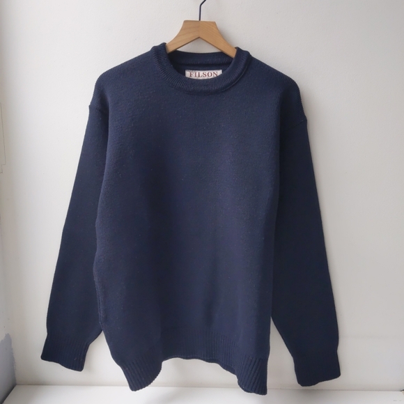 Filson | Sweaters | Filson Crewneck Guide Sweater Navy Blue Merino Wool ...